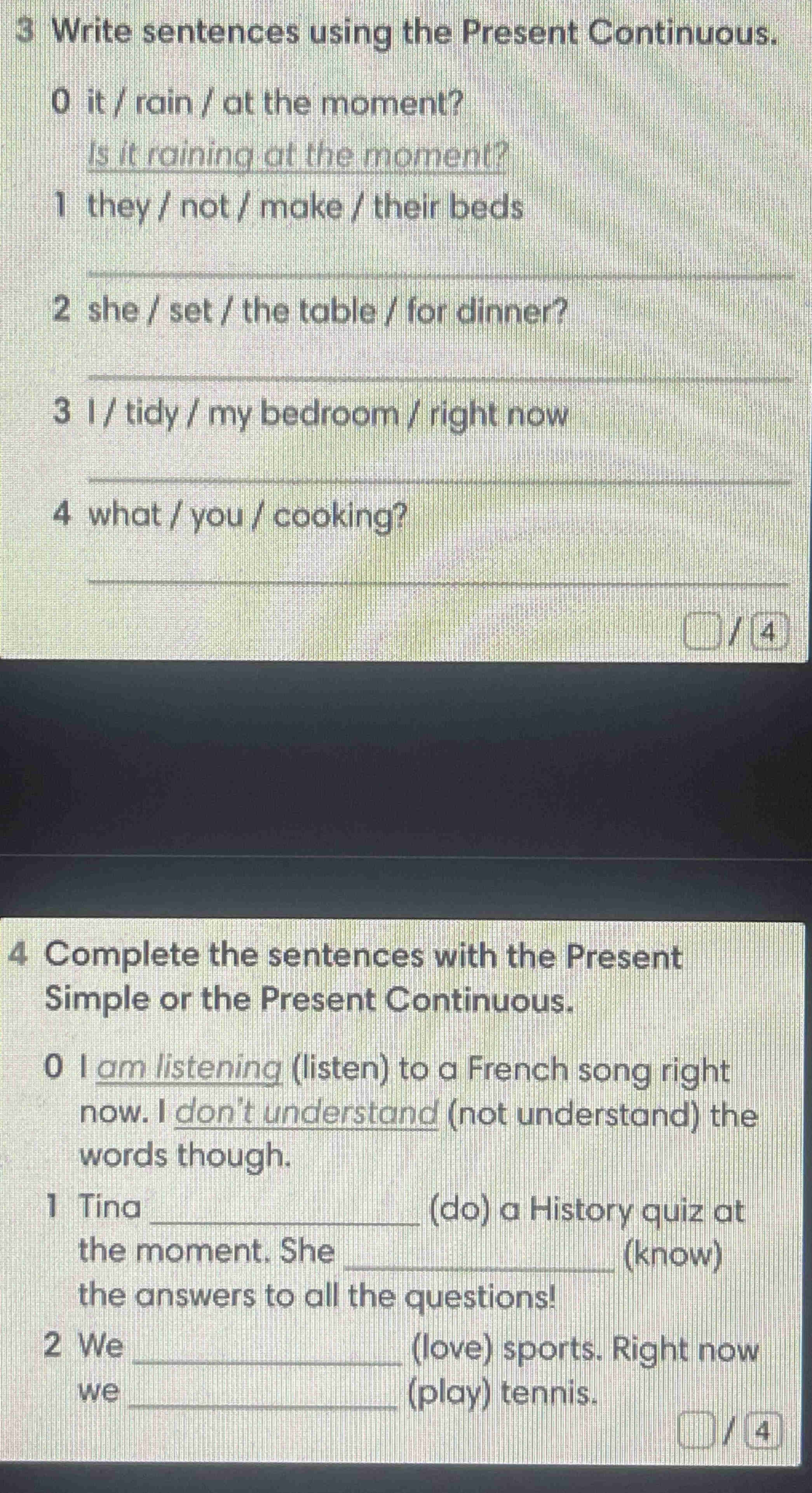3 Write sentences using the Present | StudyX