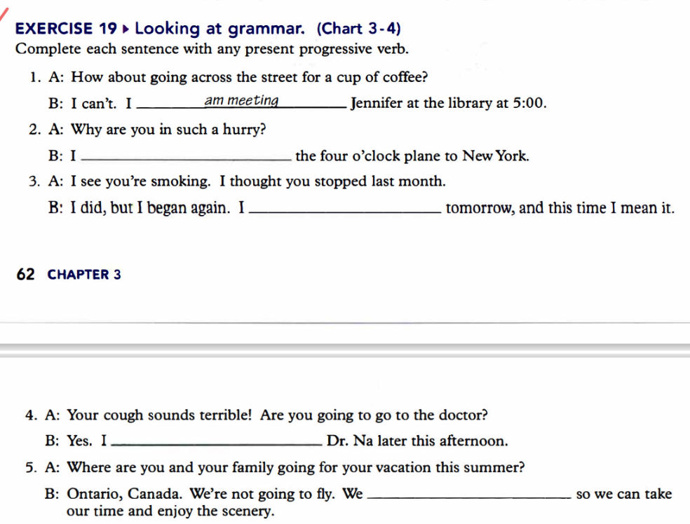 Complete each sentence with any present | StudyX