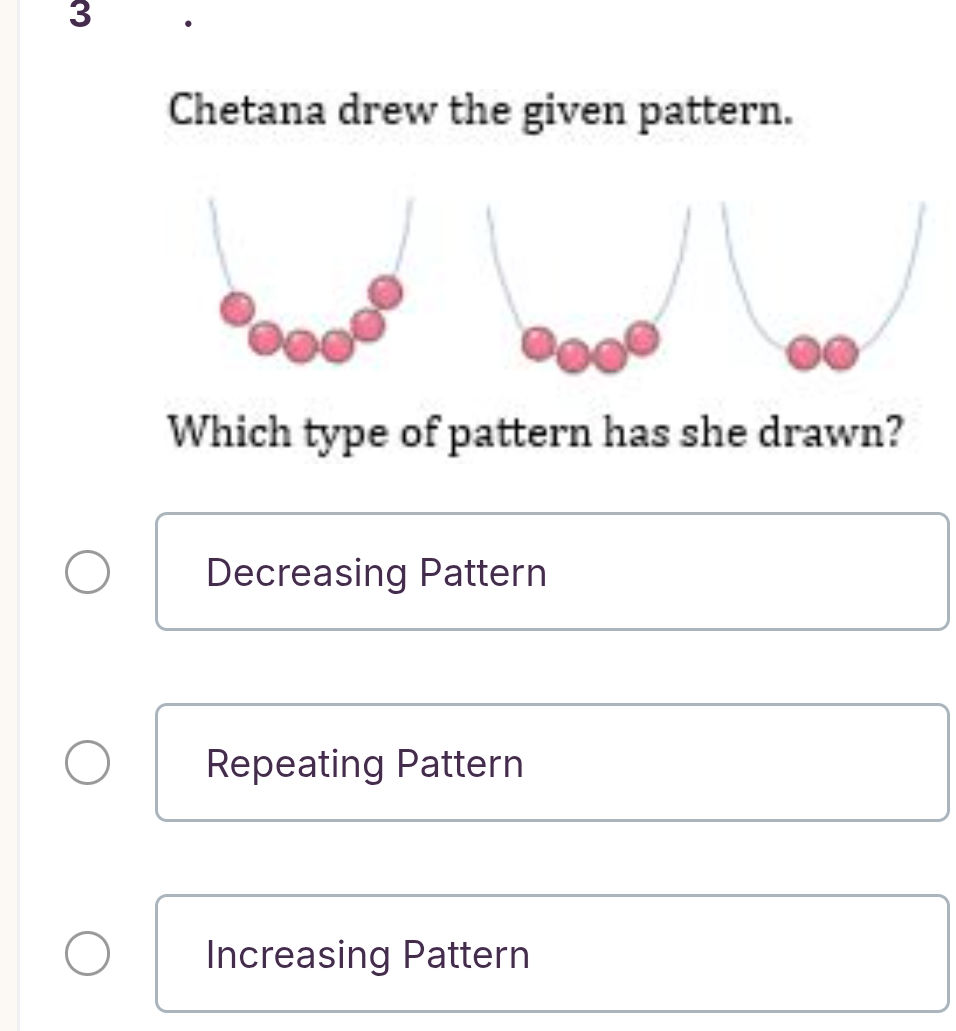 Chetana drew the given pattern. Which type | StudyX