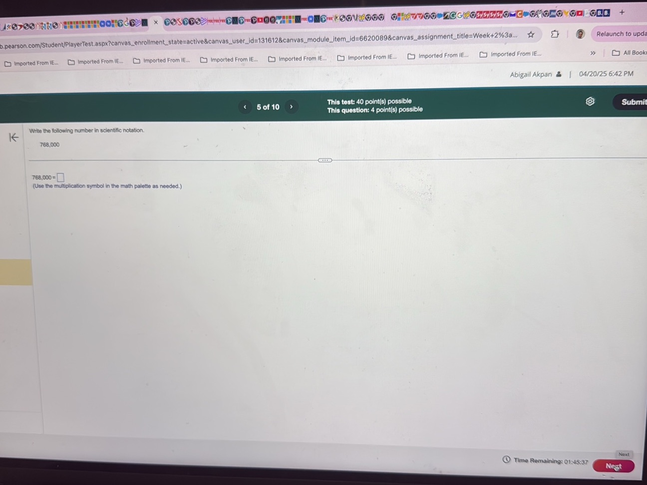 Write the following number in scientific | StudyX