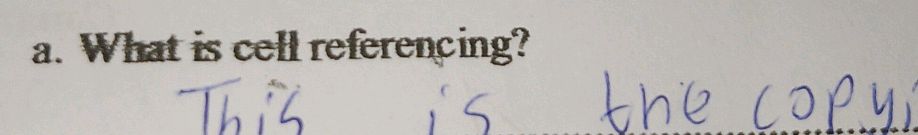 a. What is cell referencing? This is the | StudyX