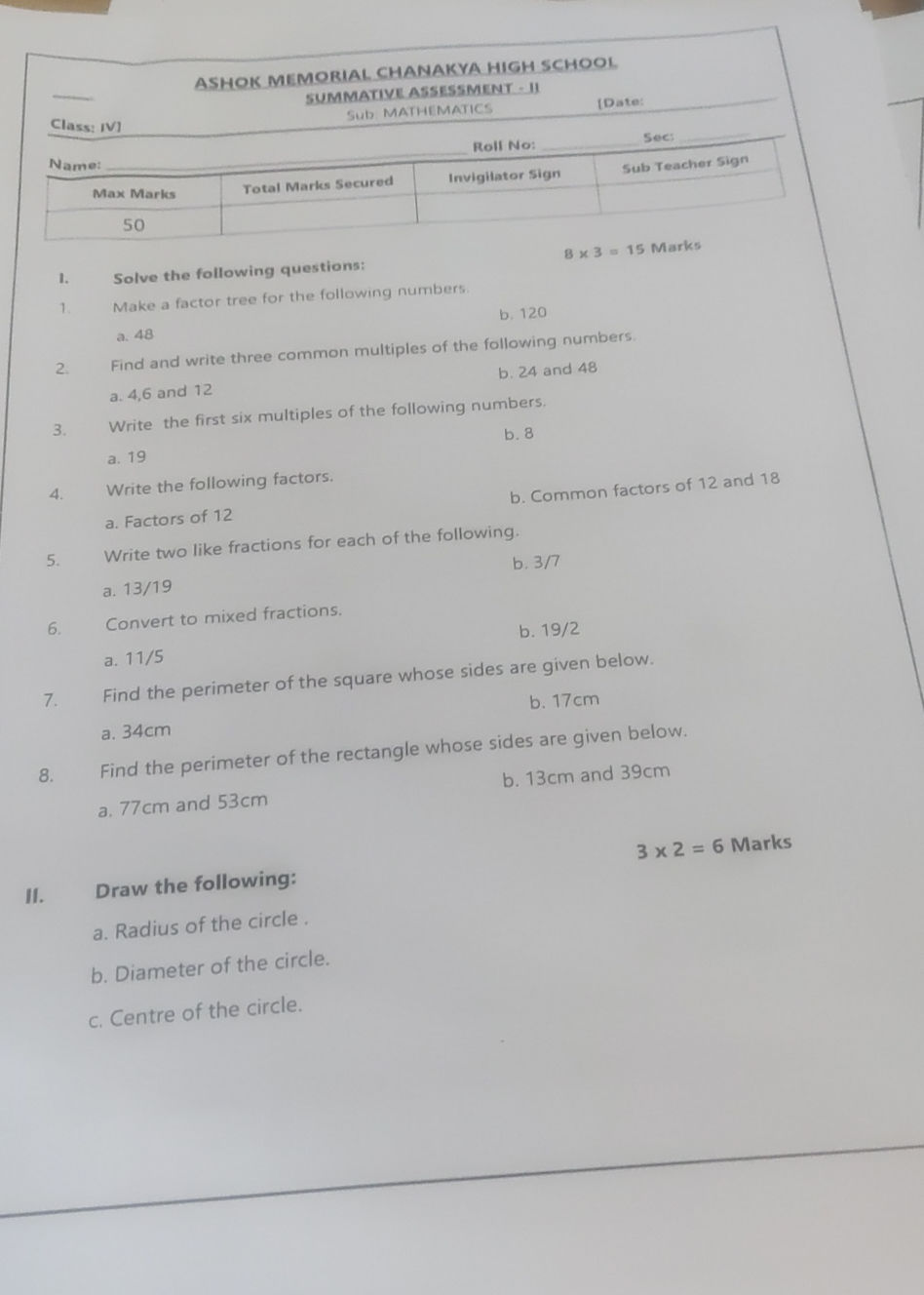 1. Solve the following questions: 1. Make a | StudyX
