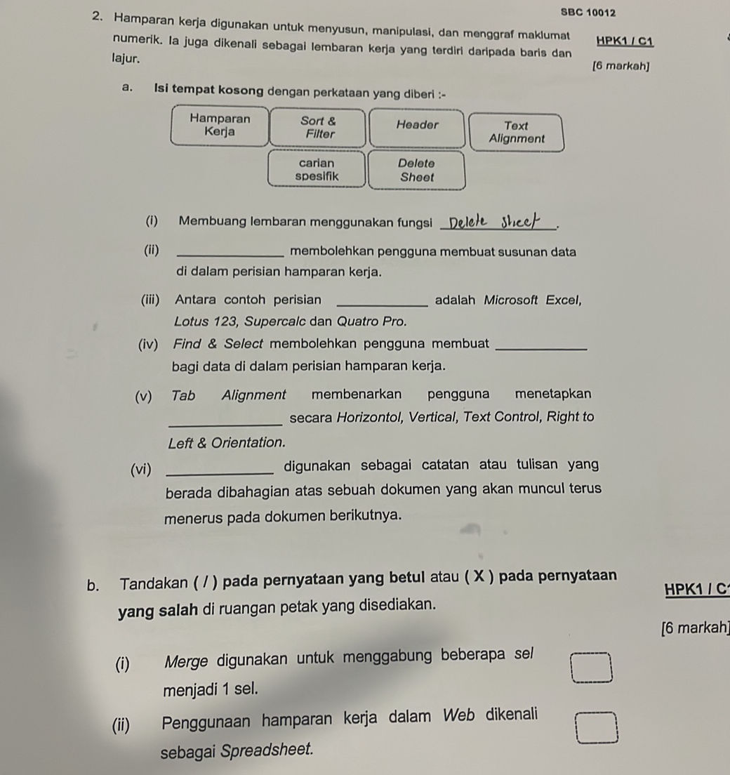 2. Hamparan kerja digunakan untuk menyusun, | StudyX