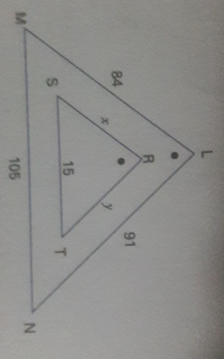 The image shows two similar triangles. The | StudyX
