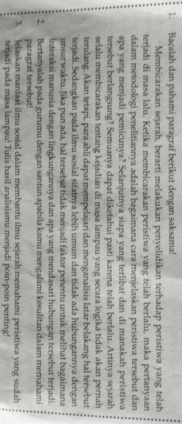 1. Bacalah dan pahami paragraf berikut | StudyX