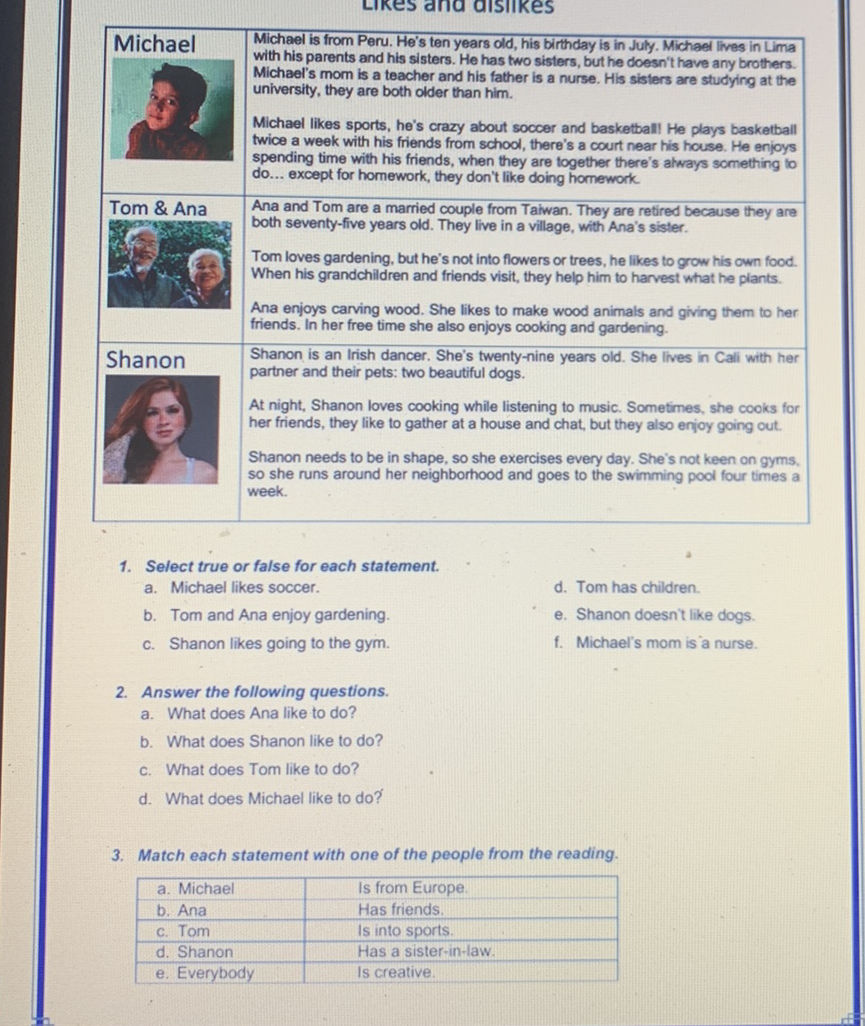 1. Select true or false for each statement. | StudyX