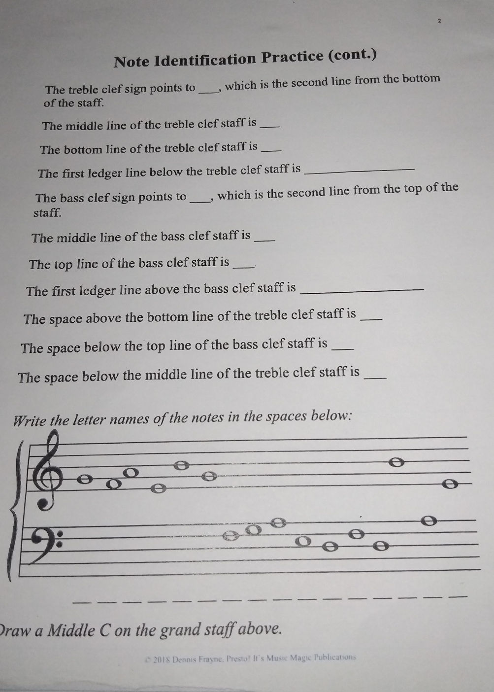 The treble clef sign points to ____, which | StudyX