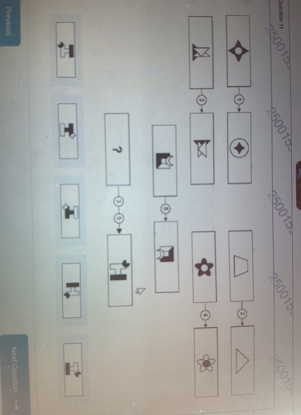 Identify the missing shape in the sequence. | StudyX