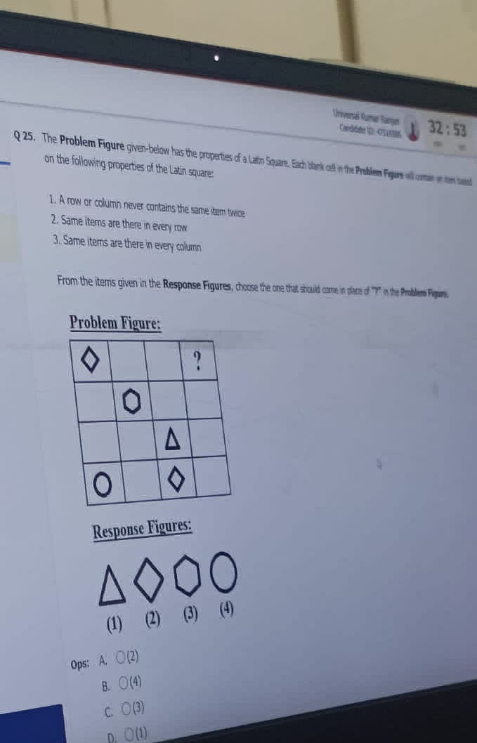 Q 25. The Problem Figure given-below has the | StudyX
