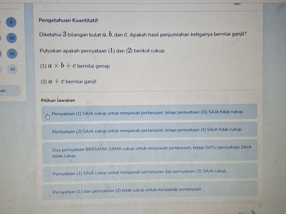 Diketahui 3 bilangan bulat a, b, dan c. | StudyX
