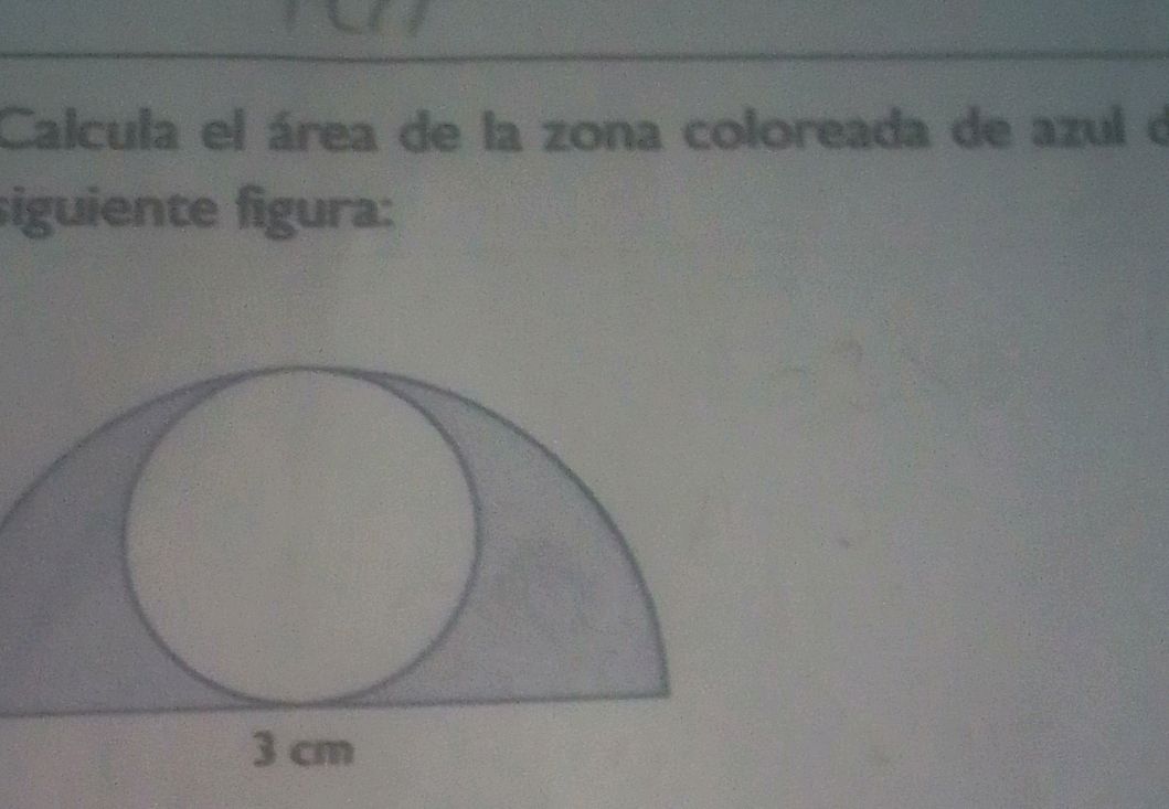 Calcula el área de la zona coloreada de azul | StudyX