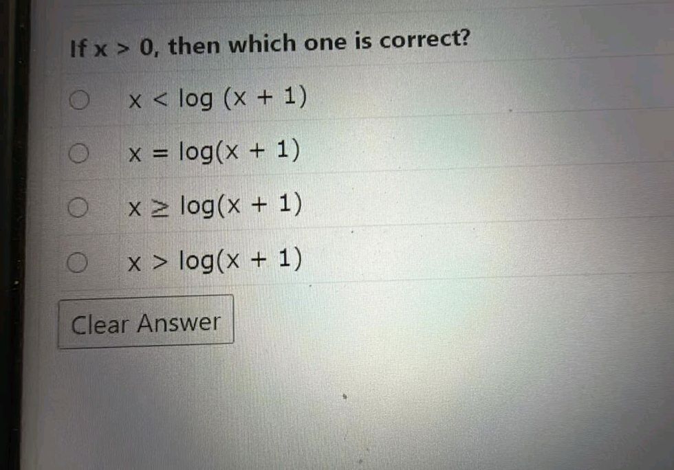 If $x > 0$, then which one is correct? $x | StudyX
