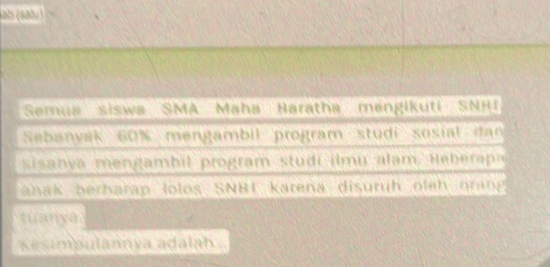 Semua siswa SMA Maha Haratha mengikuti SNHT. | StudyX