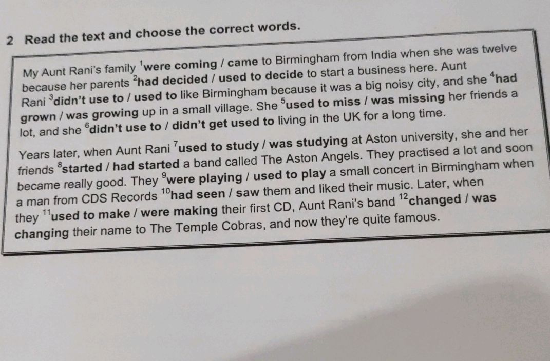 2 Read the text and choose the correct | StudyX