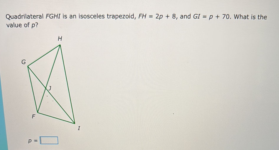 Quadrilateral FGHI is an isosceles | StudyX