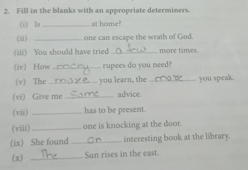 2. Fill in the blanks with an appropriate | StudyX