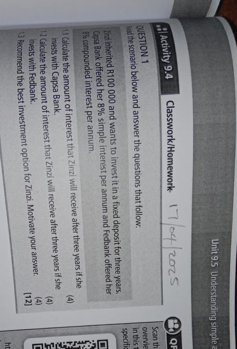 QUESTION 1 Read the scenario below and | StudyX