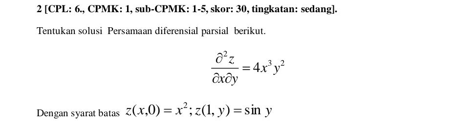 Tentukan solusi Persamaan diferensial | StudyX