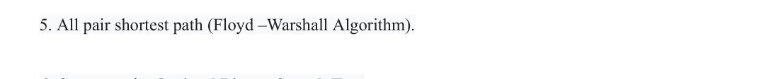 5. All pair shortest path (Floyd-Warshall | StudyX
