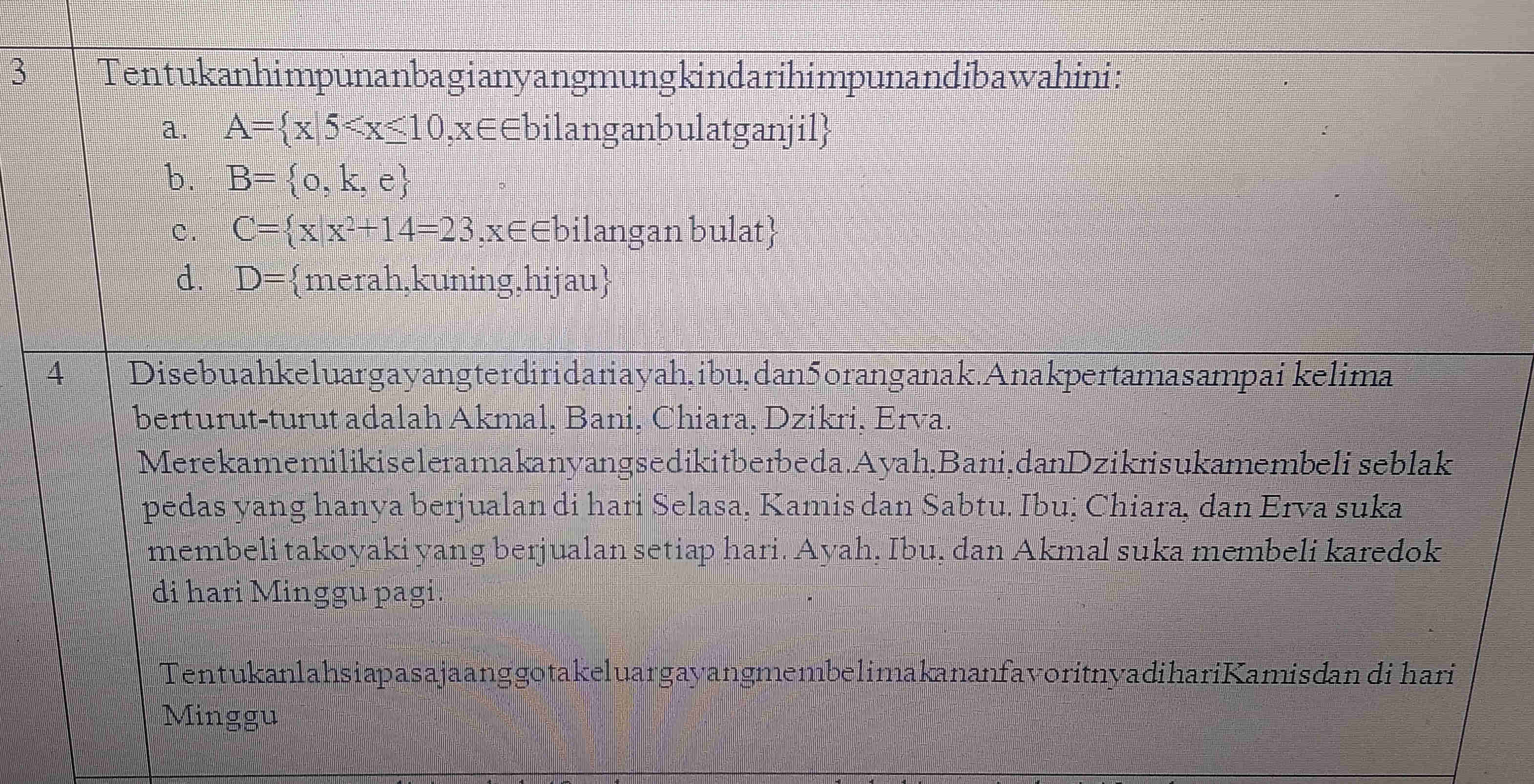 3. Tentukan himpunan bagian yang mungkin | StudyX