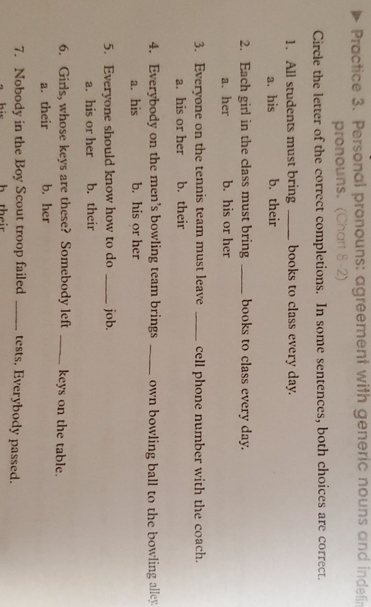 Practice 3. Personal pronouns: agreement | StudyX