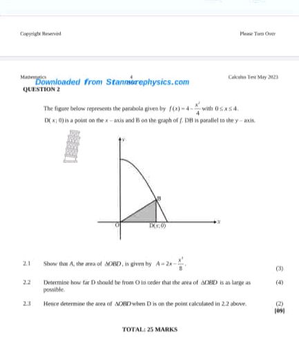 The figure below represents the parabola | StudyX