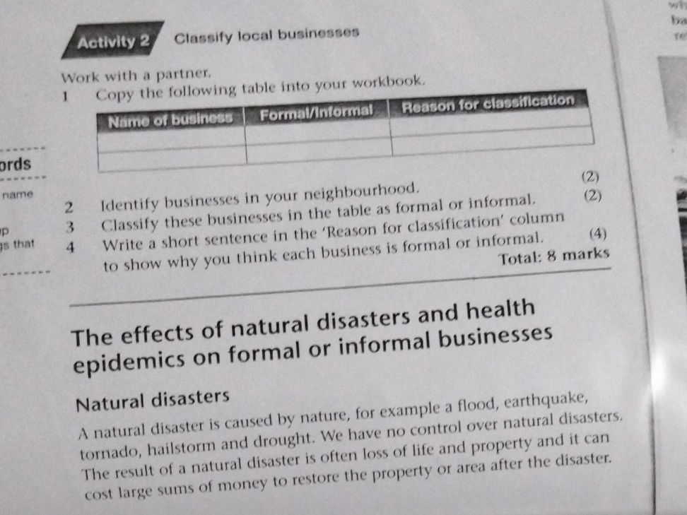 1 Copy the following table into your | StudyX