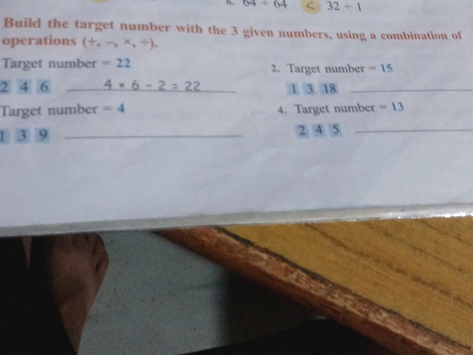 Build the target number with the 3 given | StudyX