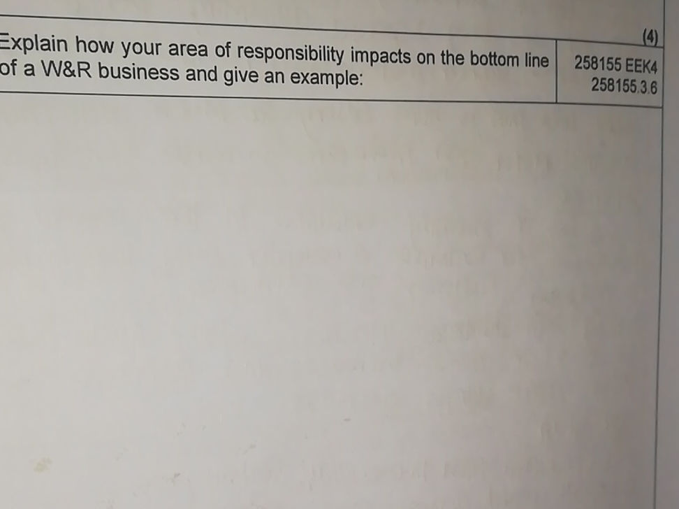 Explain how your area of responsibility