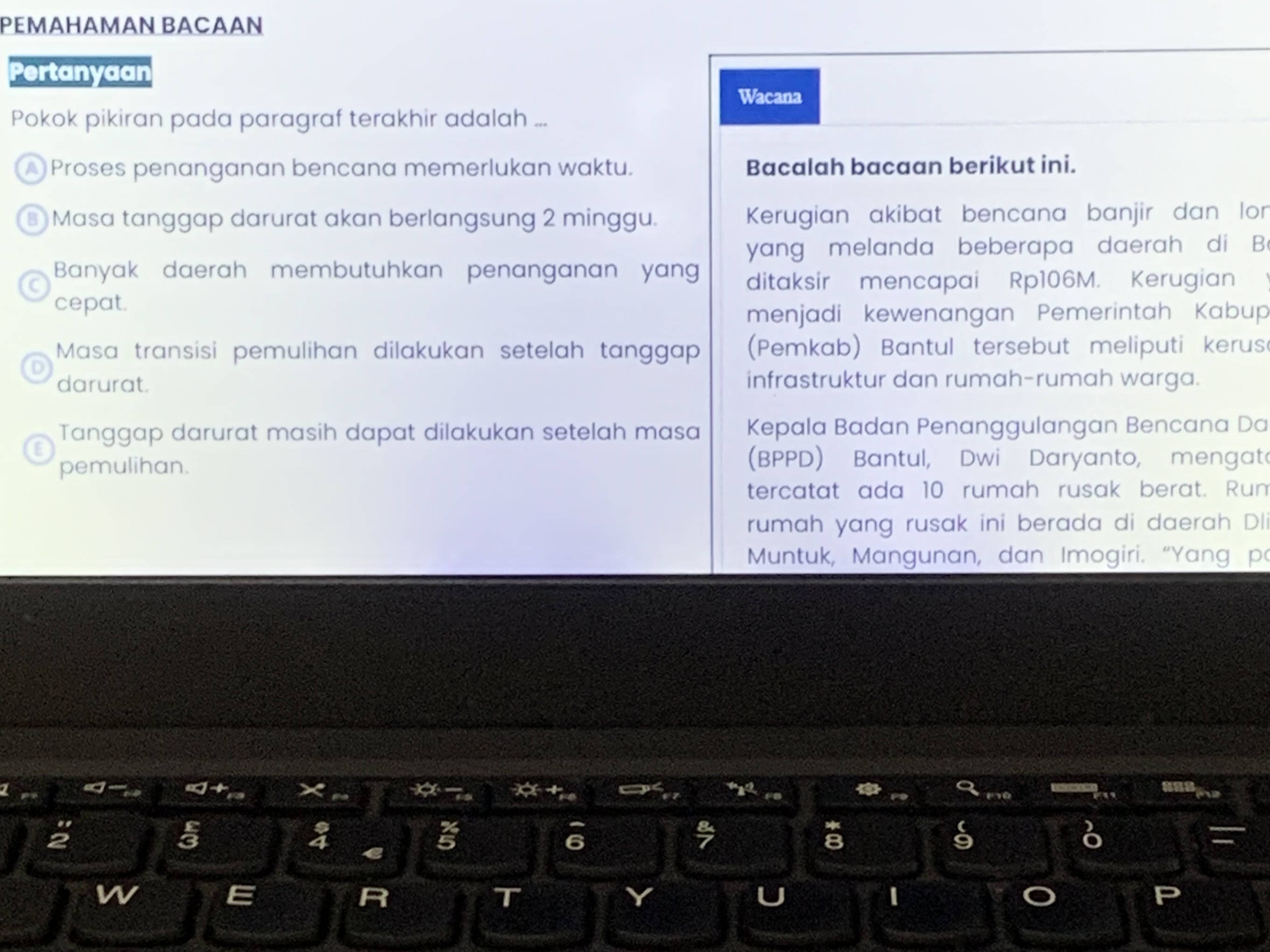 Pokok pikiran pada paragraf terakhir adalah | StudyX