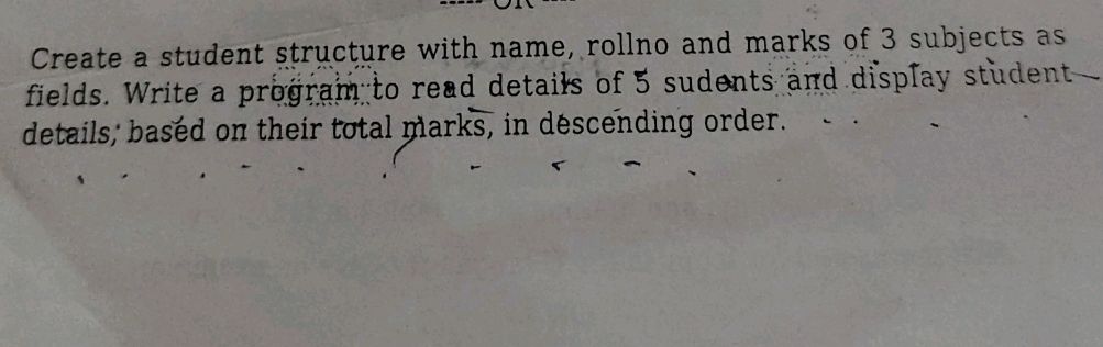 Create a student structure with name, rollno | StudyX