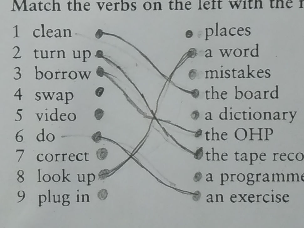 Match the verbs on the left with the right. | StudyX
