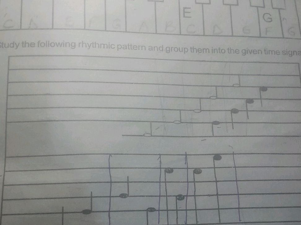 Study the following rhythmic pattern and | StudyX