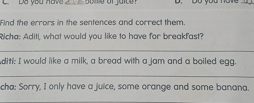 Find the errors in the sentences and correct | StudyX