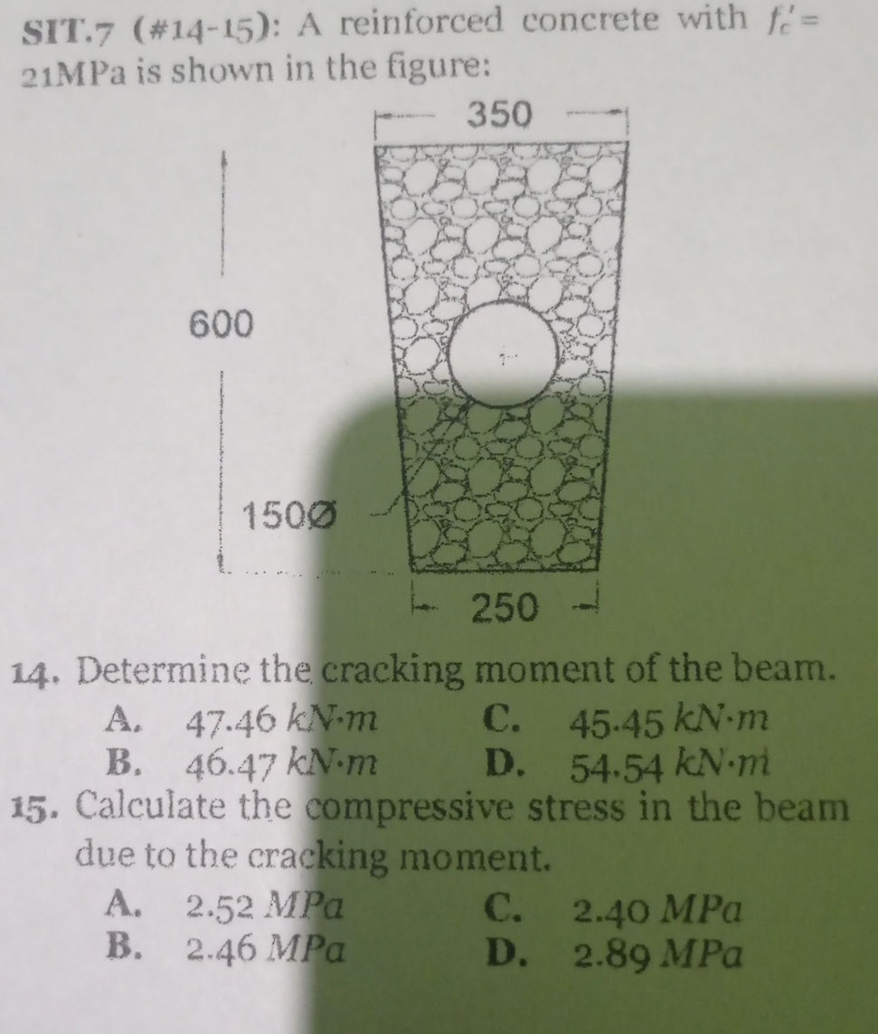 14. Determine the cracking moment of the | StudyX