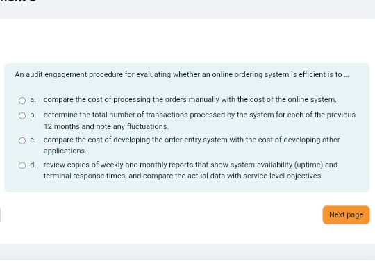 An audit engagement procedure for evaluating | StudyX