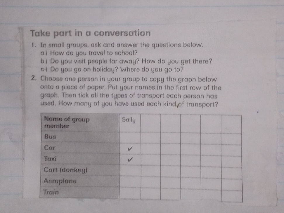 1. In small groups, ask and answer the | StudyX