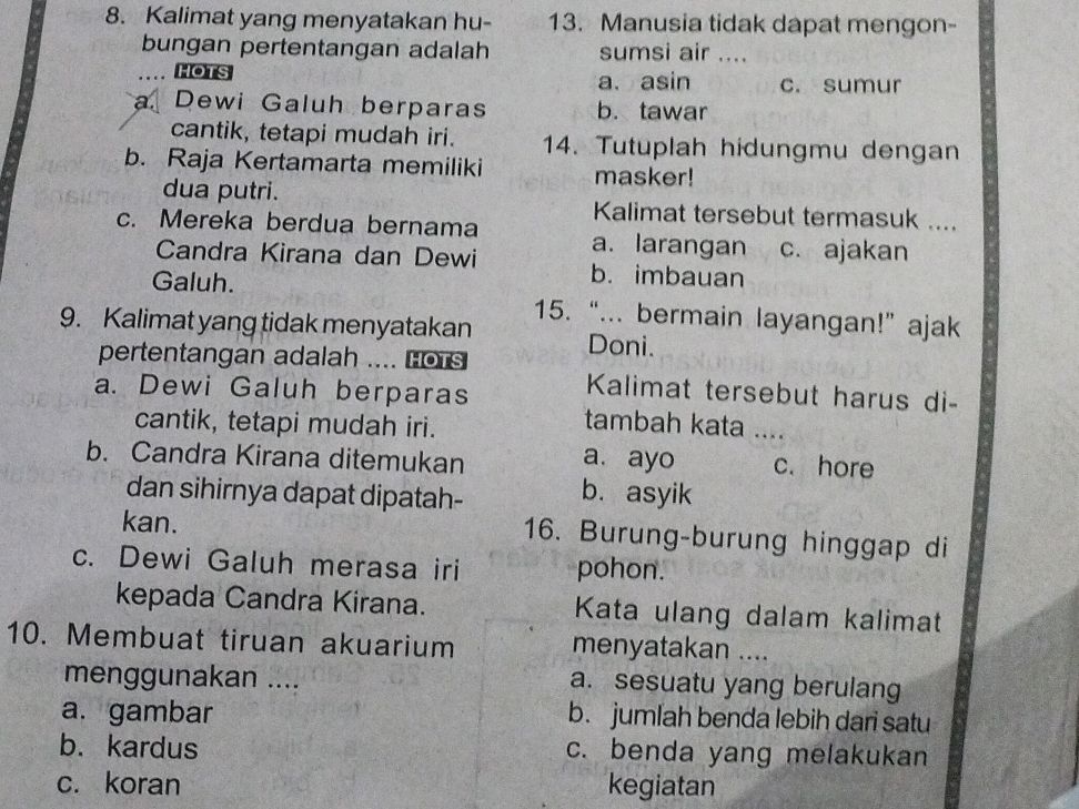 8. Kalimat yang menyatakan hubungan | StudyX
