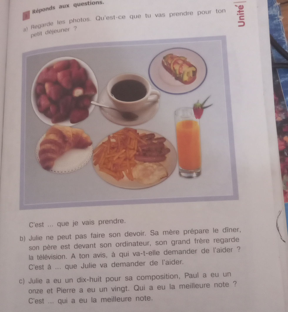 a) Regarde les photos. Qu'est-ce que tu vas | StudyX