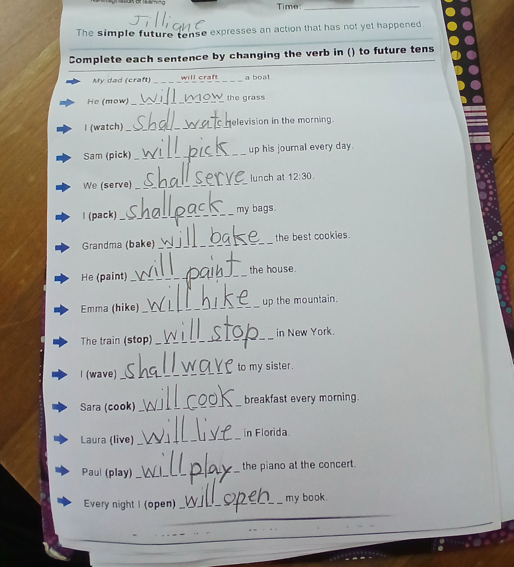 Complete each sentence by changing the verb | StudyX