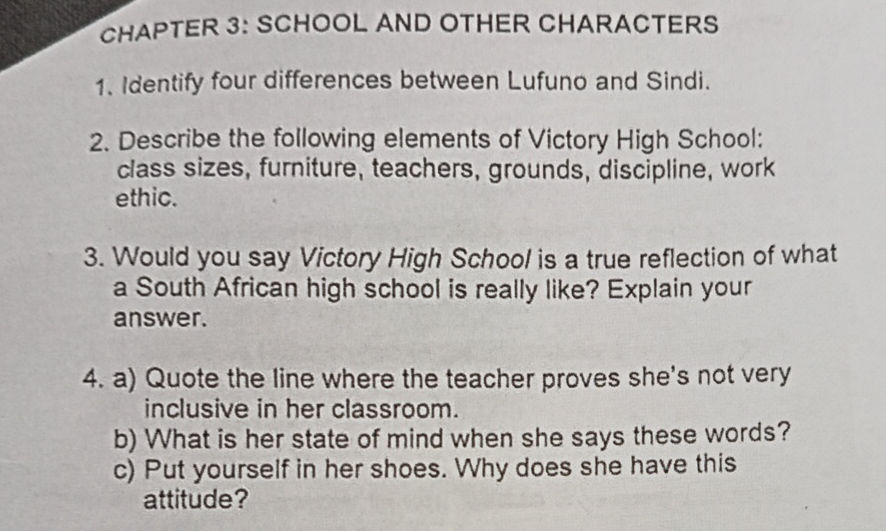 1. Identify four differences between Lufuno | StudyX