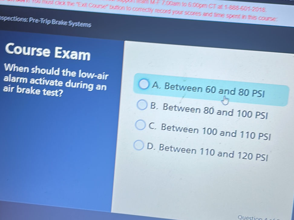 When should the low-air alarm activate | StudyX