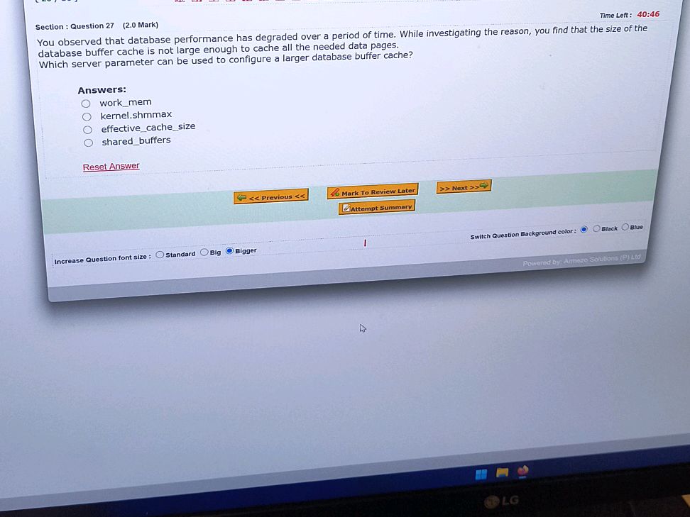 You observed that database performance has | StudyX