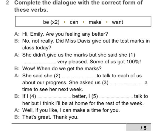 2 Complete the dialogue with the correct | StudyX