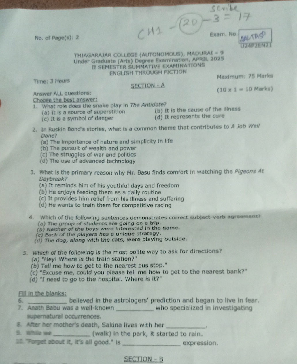 Answer ALL questions: Choose the best | StudyX