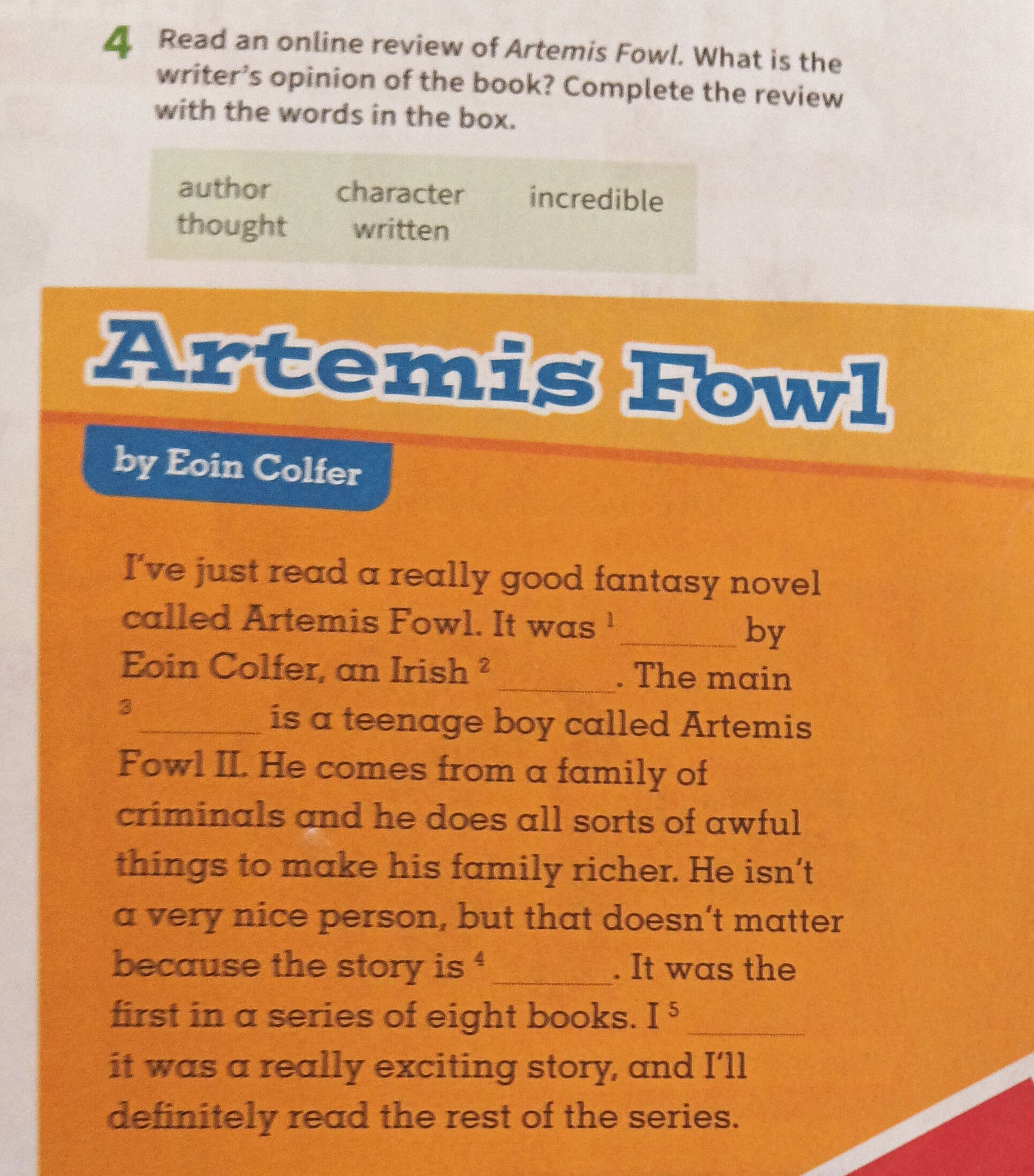 4 Read an online review of Artemis Fowl. | StudyX