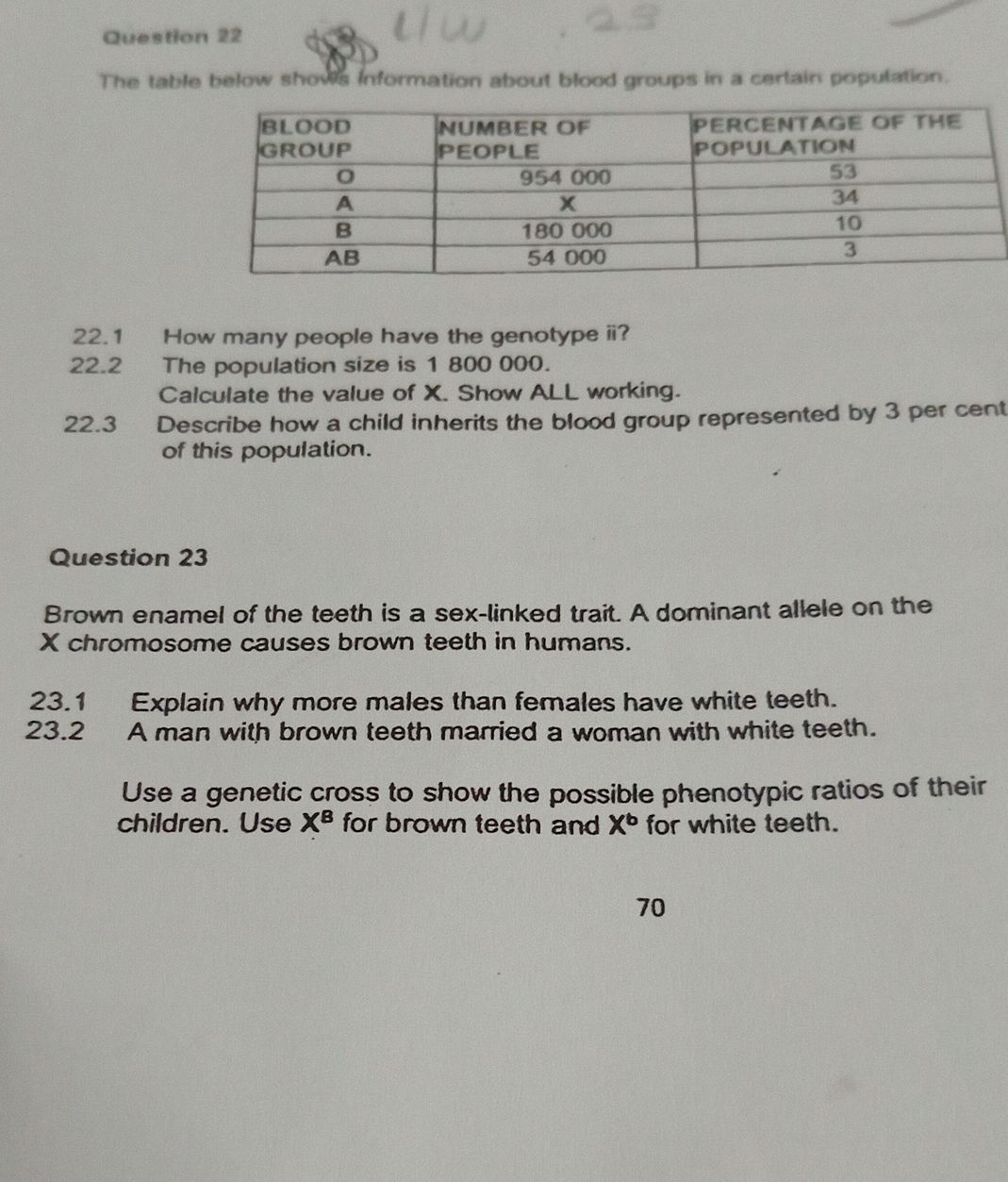 Question 22 The table below shows | StudyX
