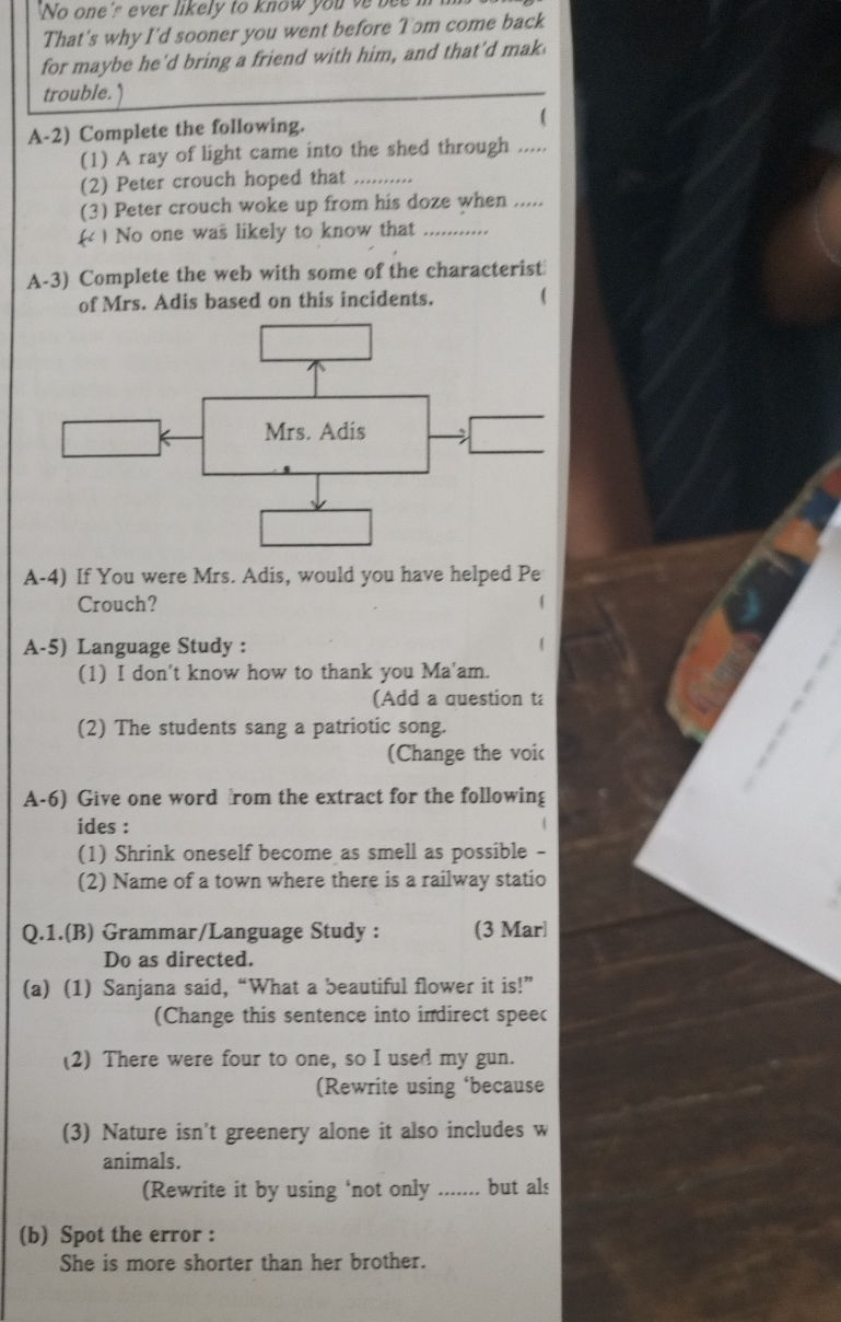 A-2) Complete the following. (1) A ray of | StudyX