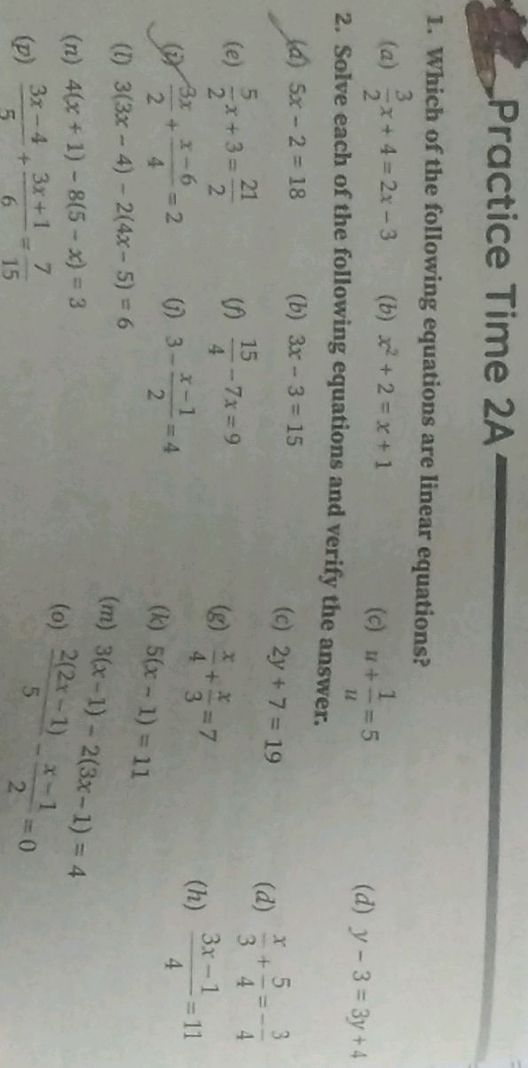1. Which of the following equations are | StudyX