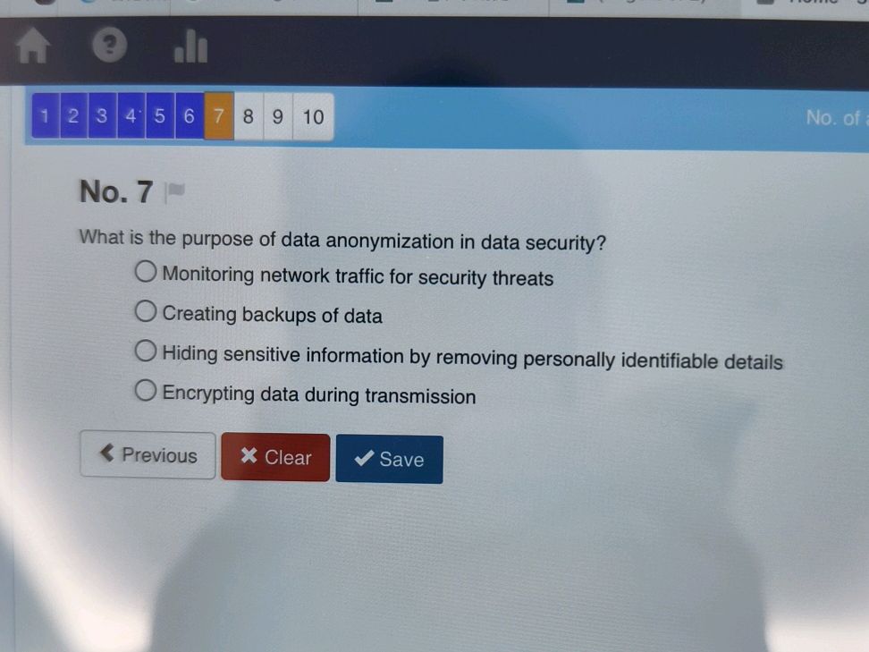 What is the purpose of data anonymization in | StudyX